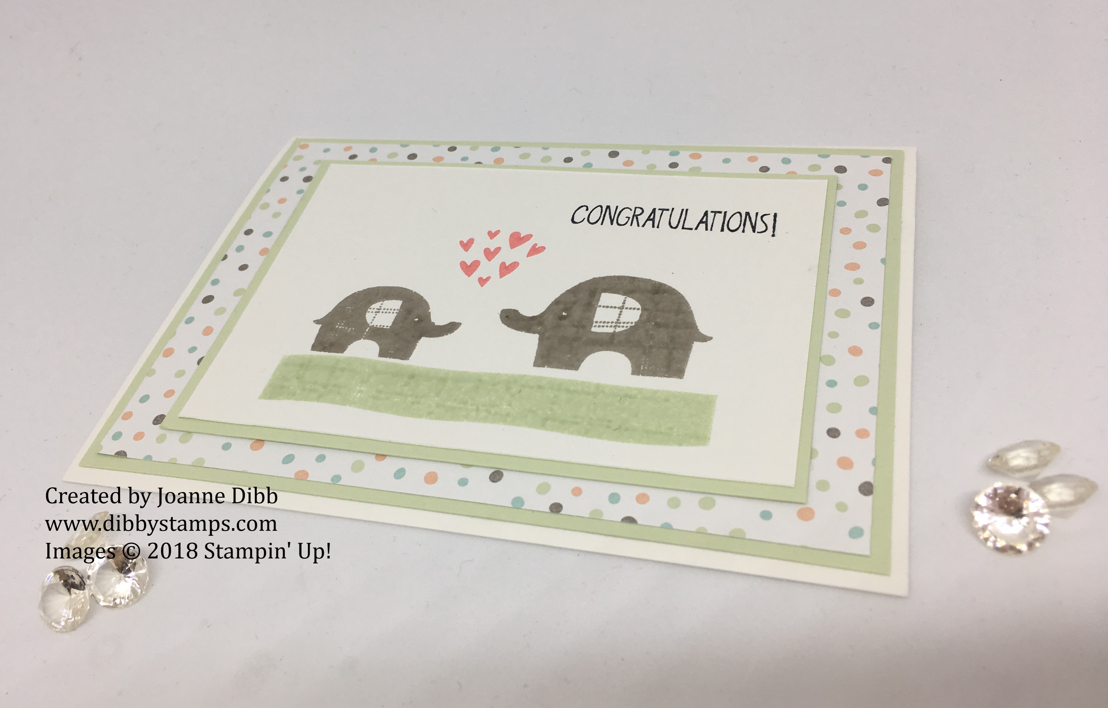 Congratulations Card with Little Elephant – Dibby Stamps