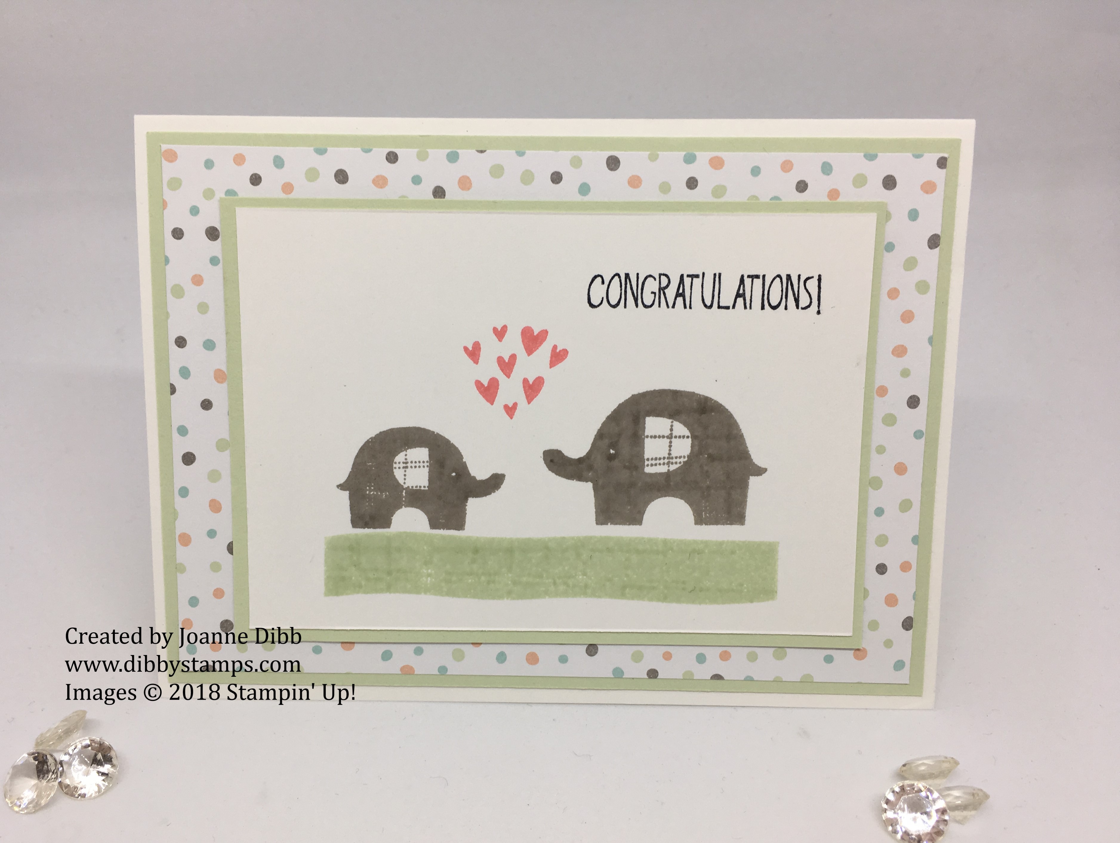Congratulations Card with Little Elephant – Dibby Stamps