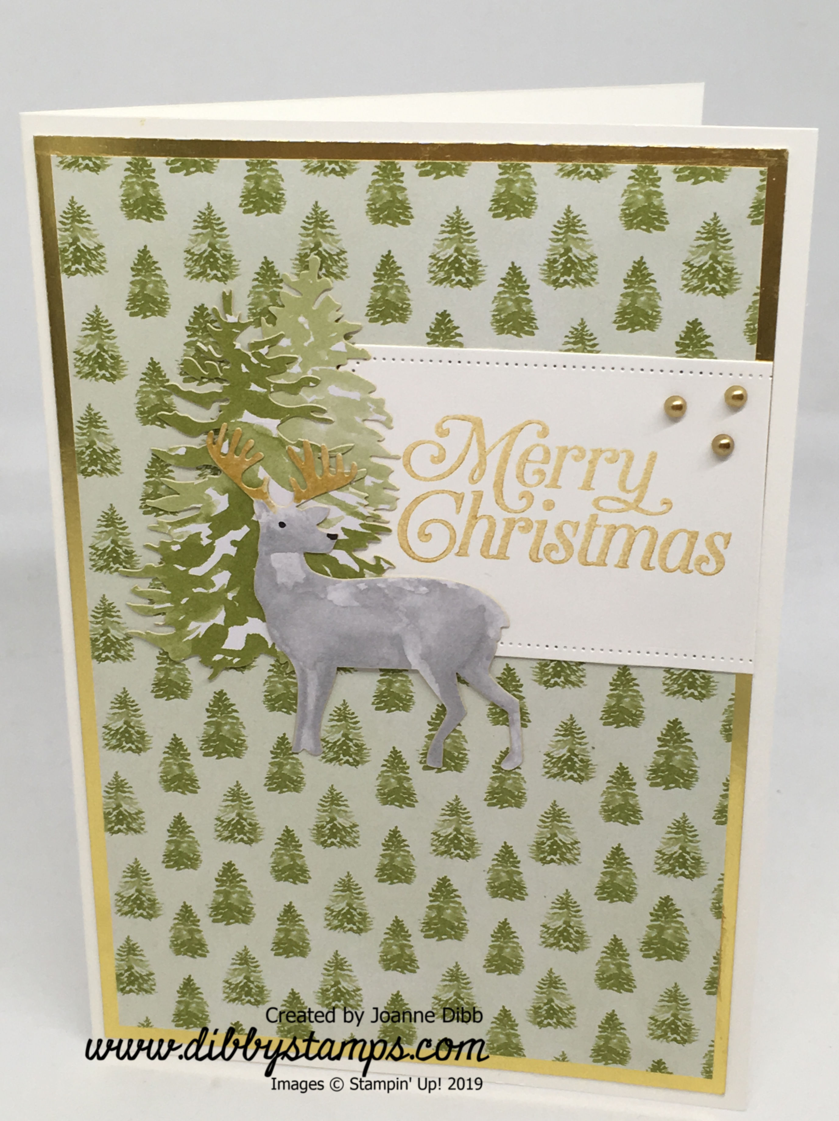 Christmas Tree Reindeer Card with Most Wonderful Time Medley – Dibby Stamps