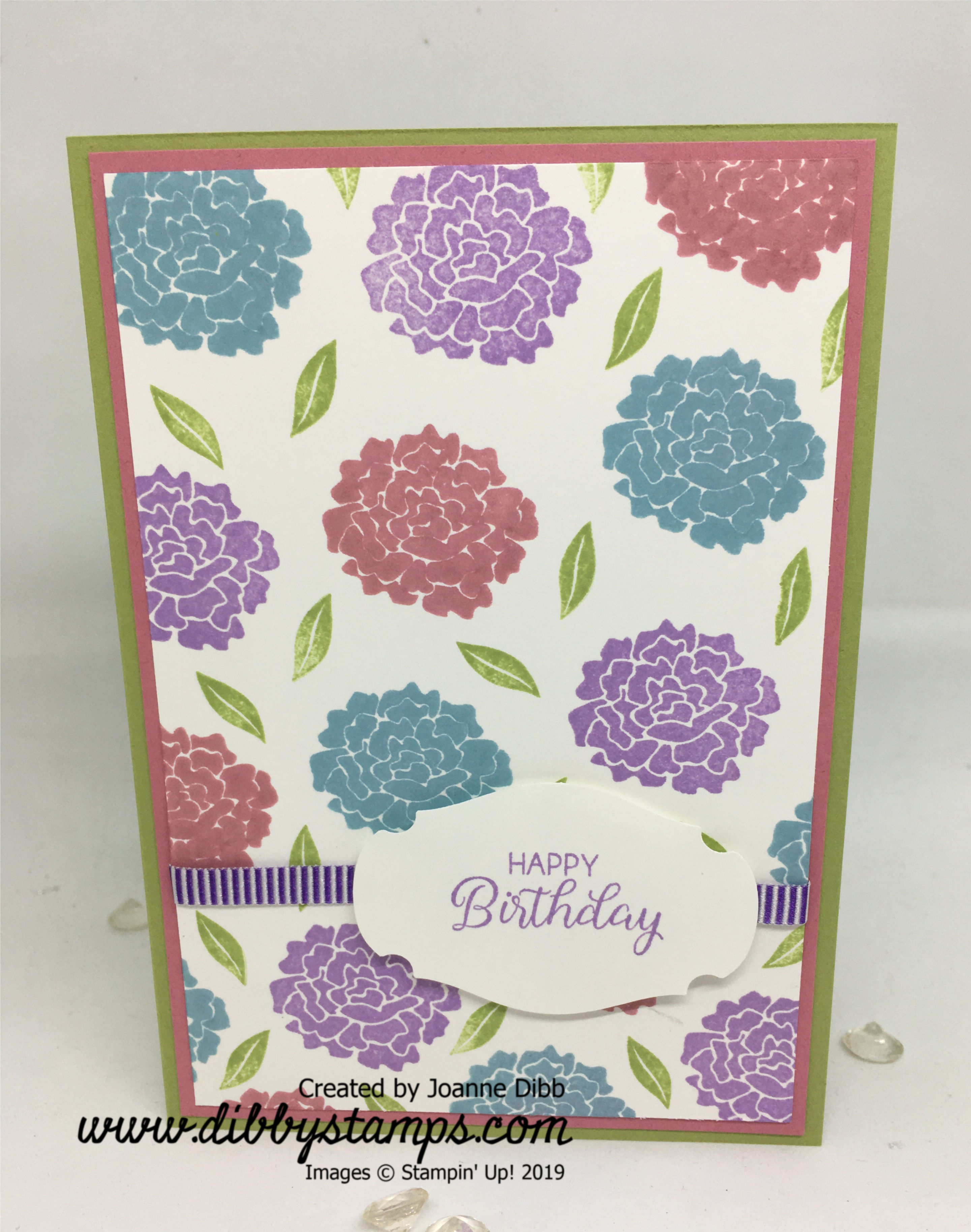 Simple Birthday Card With Beautiful Bouquet – Dibby Stamps