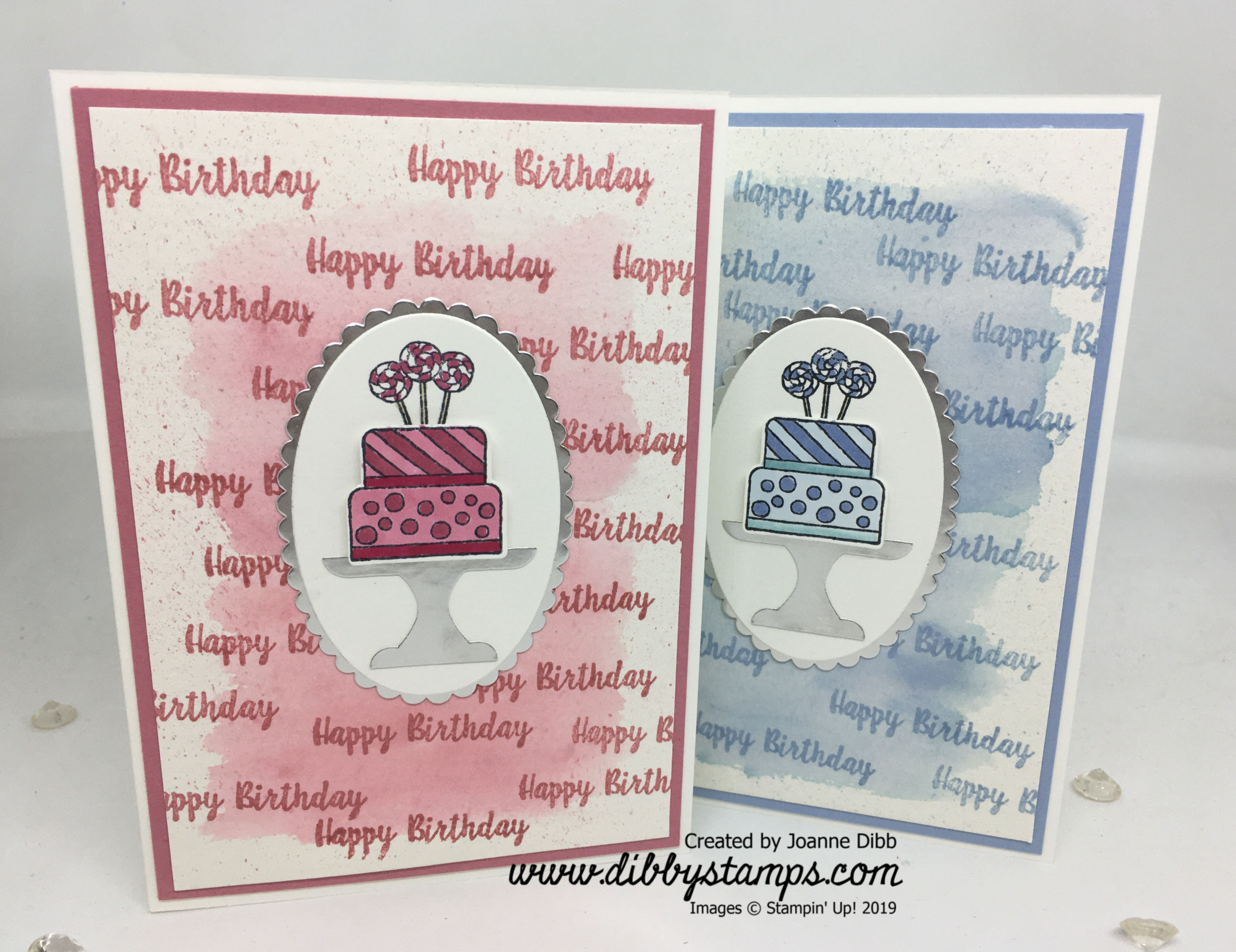 Watercolour Birthday Cake Card Duo – Dibby Stamps