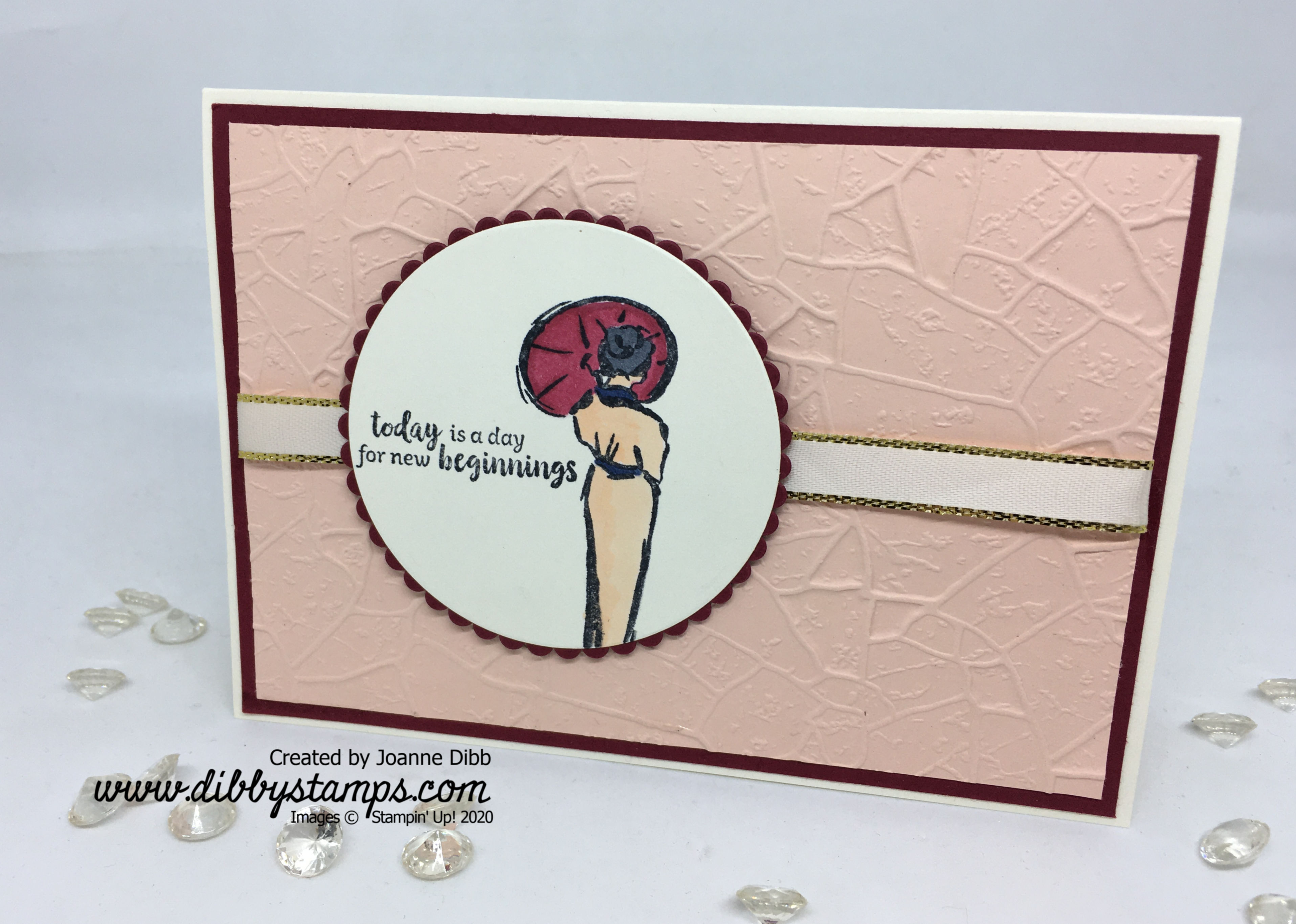 Cherry Blossom Lady Card – Dibby Stamps
