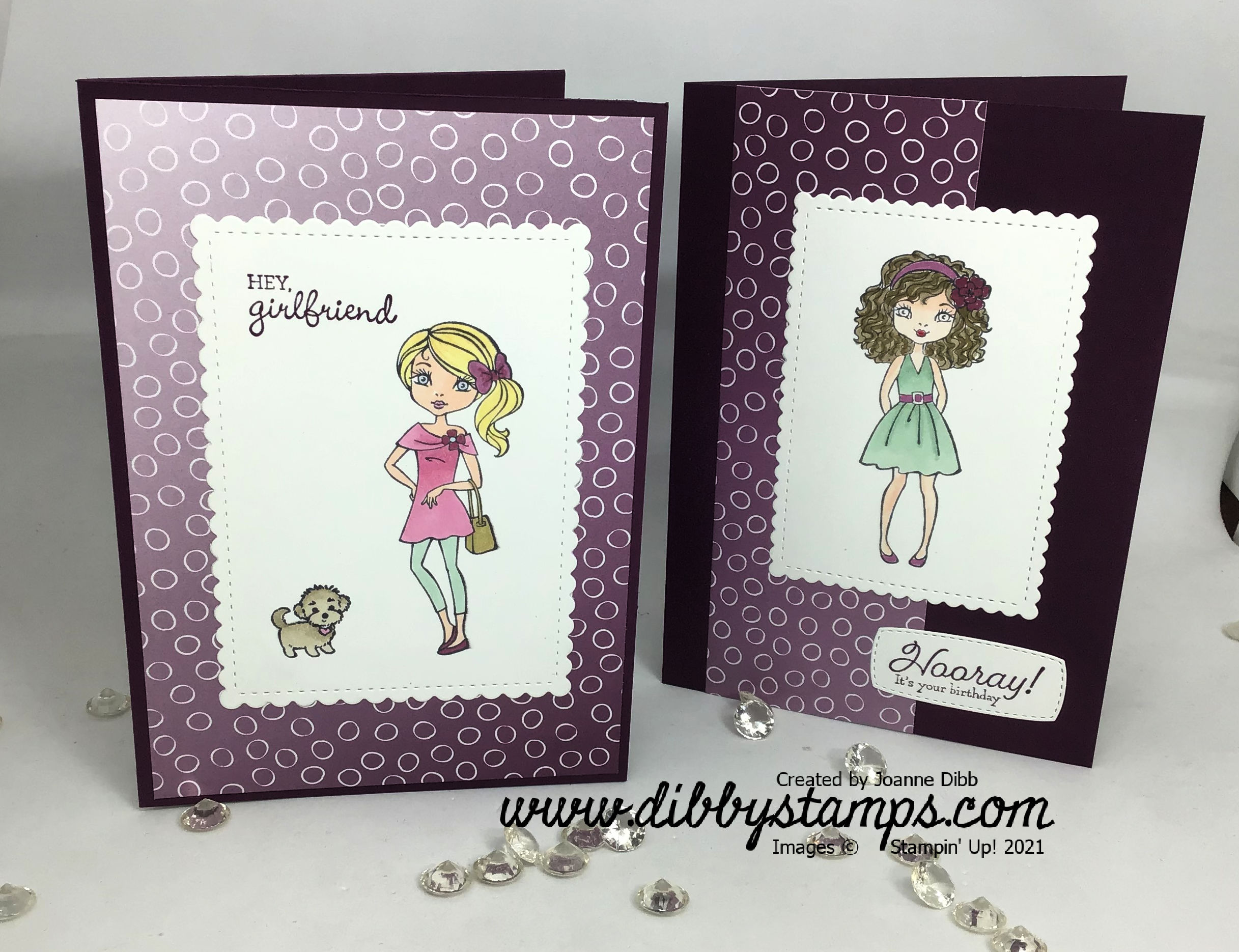 Hey Girlfriend Ombre Card Duo – Dibby Stamps