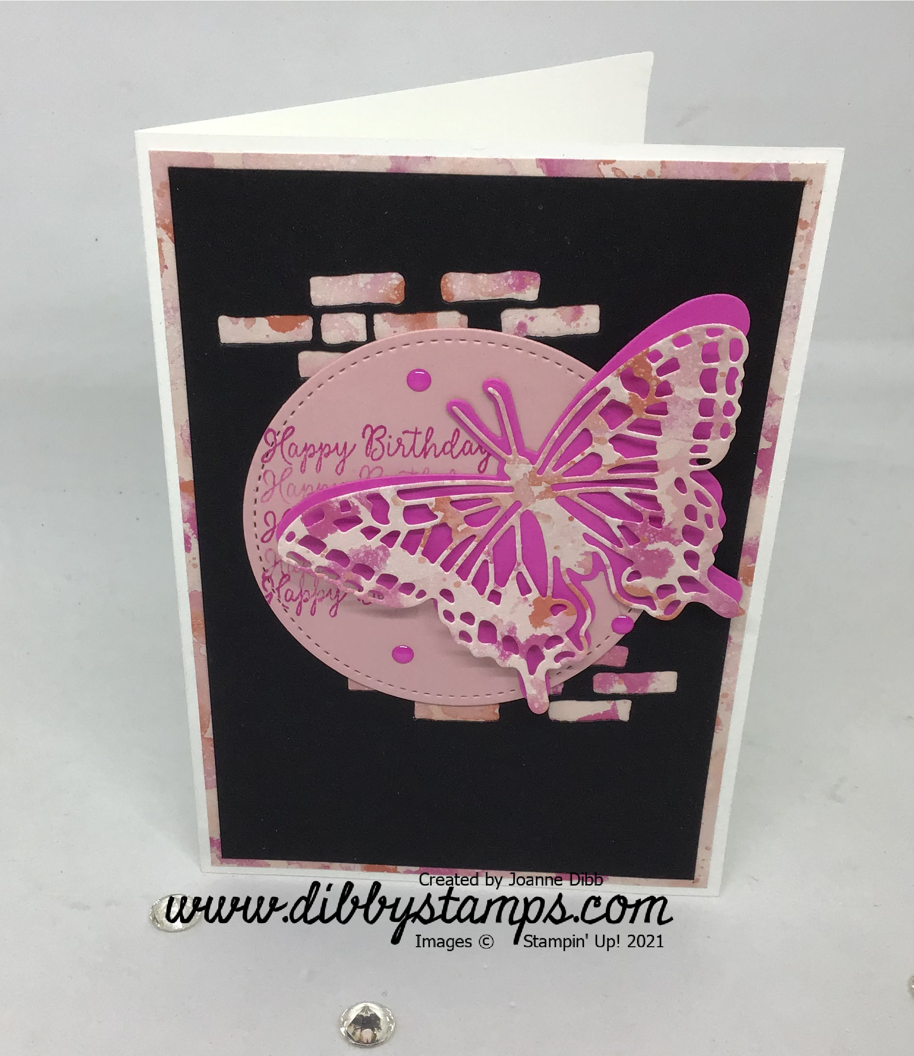 Black Brick Butterfly Card – Dibby Stamps