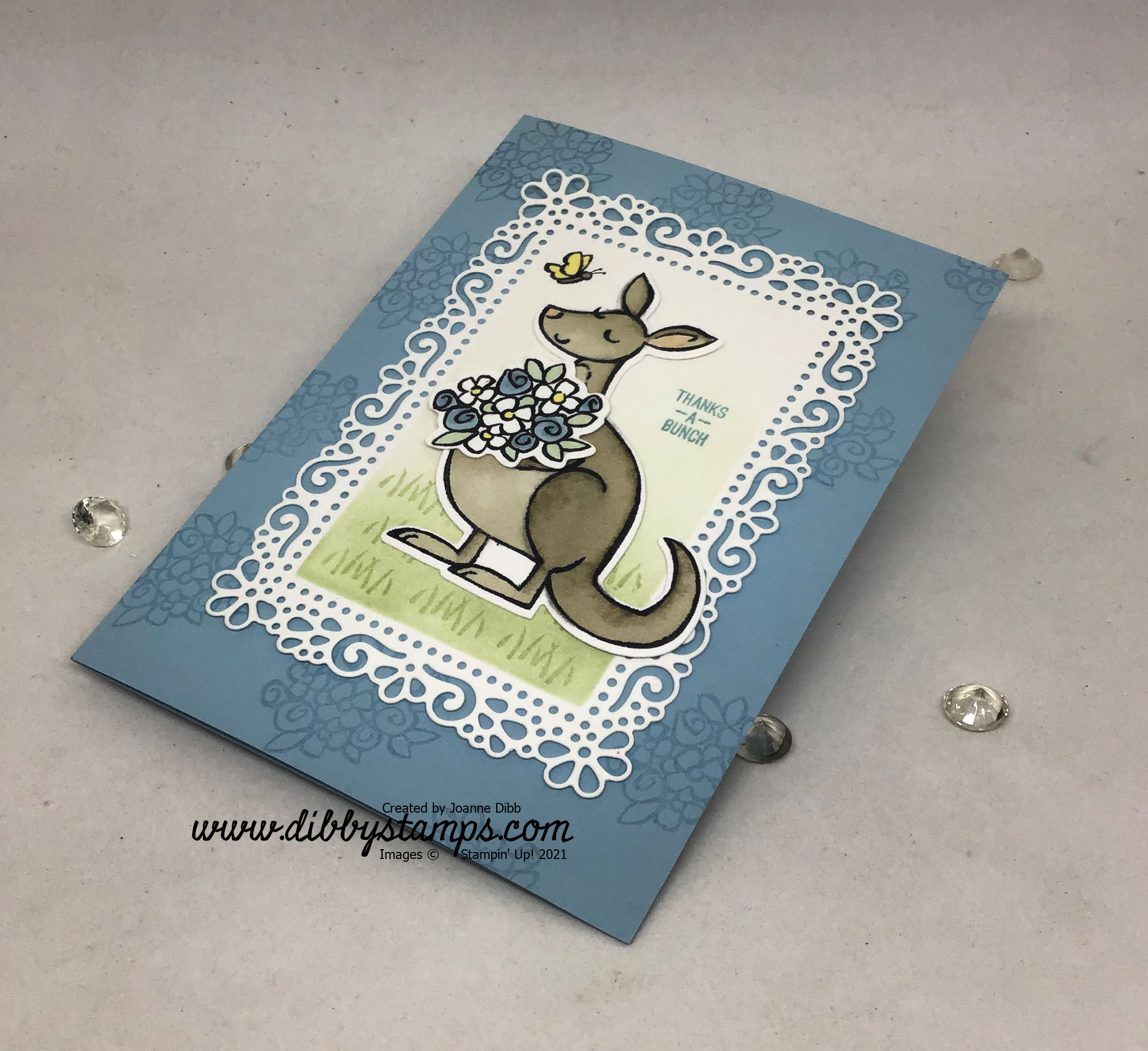 Kangaroo Thanks A Bunch Card – Dibby Stamps