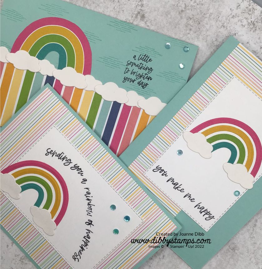 Three Card Thursday: Rainbow of Happiness – Dibby Stamps